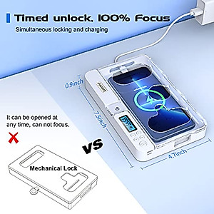 Jostart Cell Phone Timer Lock Box for iPhone and Android Phones, Portable Self-Control Phone Timer Locker Help Adults/Kids/Students Get More Focus,Prevent Excessive Phone/Game Addiction(New）