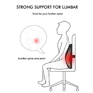 AmeriCan Goods Healthy Lumbar Support Pillow Lower Back Pain Contoured Foam Cushion for Car Office Home Computer Gaming Pillow for Back Pain Relief Improve Posture