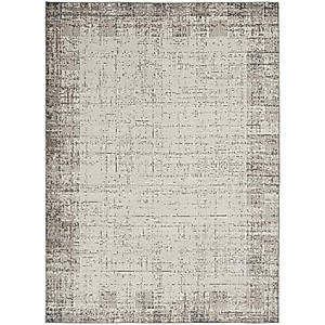 Nourison Elation Modern & Contemporary Ivory Grey 6' x 9' Area-Rug, Easy-Cleaning, Non Shedding, Bed Room, Living Room, Dining Room, Kitchen (6x9)