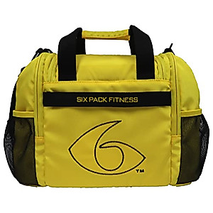 6 Pack Bags Innovator Mini Meal Prep Lunch Bag with 4 BPA-Free, Reusable, Microwavable, Freezer Safe, Portion-Controlled Containers, Pill Organizer, Lunch Box with Storage Pockets - (Yellow/Black)