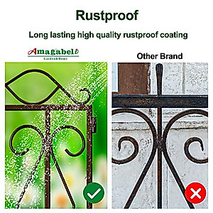 Amagabeli 5 Panels Decorative Garden Fence 10ft(L) x24in(H) in Total Outdoor Bronze Metal Wire Fencing Rustproof Patio Flower Bed Animal Barrier Border Fence Edge Section Panels ET330