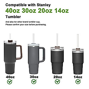 Silicone Spill Proof Stopper Set and Replacement Straws for Stanley H1.0 40oz 30oz Tumbler, Yoelike Reusable Clear Straws Leak Proof Straws Topper Accessories for Stanley Mug Cup