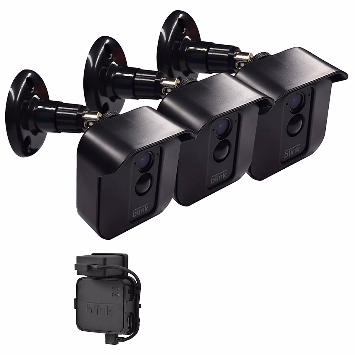 All-New Blink Camera Wall Mount Bracket, Weather Proof 360° Protective Plastic Housing Cover and Adjustable Wall Mount Bracket for Blink Indoor Outdoor Home Security Camera System Black(3Pack)