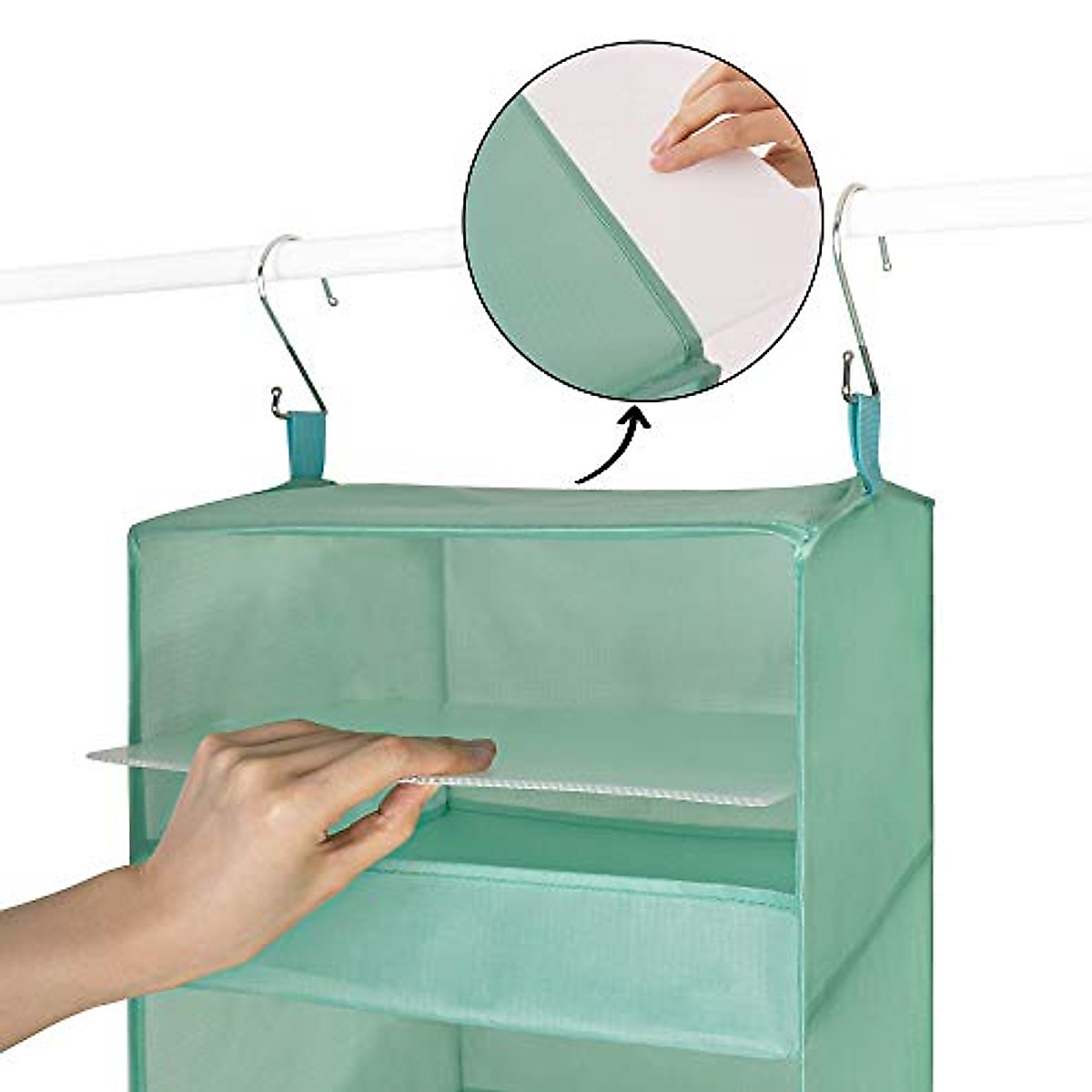 GRANNY SAYS Bundle of 1-Pack Light Green Hanging Organizer & 1-Pack Light Blue Hanging Closet Organizer