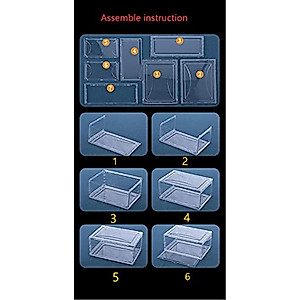 sunkey Shoe Boxes Clear Plastic Stackable Shoe Organizers with Magnetic Side Door for Men Women Sneakers Aj1 Display Large, 3 Pack