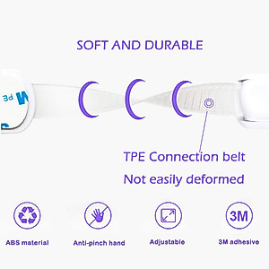 Socub 8 pack Child Safety Cabinets Strap Locks, Multi Use Latch with Strong Adhesive Pads, for Cabinets, Drawers, Oven, Toilet Seat, Fridge