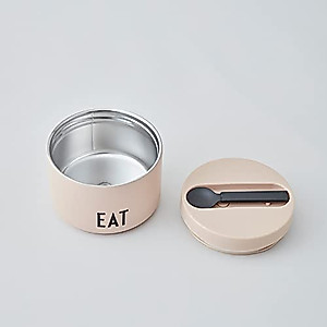 Design Letters Insulated Food Jar with Spoon | Food Container Leak-Proof Lid Lunch Box| Stainless Steel Lunch Thermos|To Go Lunch Storage for Hot/Cold Food, Liquid BPA-free Yogurt Container for Office