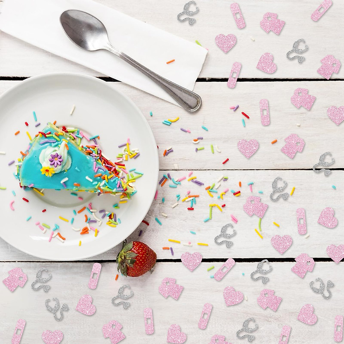 120 Congrats Nurse Confetti, Medical School Grad Party Confetti, Doctor Grad Paper Scatter, Pink Glitter Uniform Table Scatter, Nursing School Graduation Party Decoration