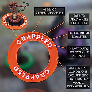 Kraftex DND Condition Rings [96pcs]: DND Accessories for Dungeon Masters to Track DND Spell Effects. Condition Markers D&D Accessories use as DND Tokens, DND Ring, DND Status Markers or DM Tools.