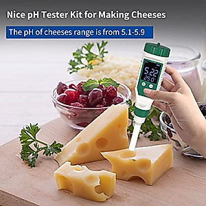 Yewhick Bluetooth Food pH Meter, Digital pH Meter for Food High Accuracy Waterproof Food pH Tester with ATC for Sourdough and Bread Canning, Meat, Cheese, Solid Samples, and Water