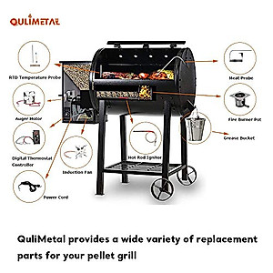 QuliMetal Replacement Parts Grill Induction Fan Kit for All Pit Boss & Traeger, Camp Chef Wood Pellet Grills, Sam's Club Pellet Grills, Combustion Fan for Traeger KIT0019, 110V PA66