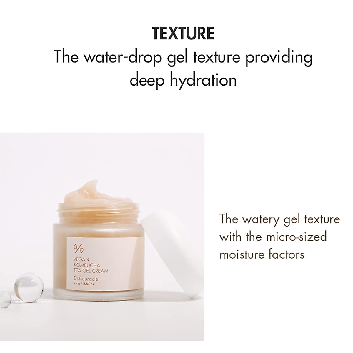 Dr.Ceuracle, Vegan Kombucha Tea Gel Cream+Essence A hydrating vegan gel cream formulated with Kombucha Extract, a longfermented black tea, leaving skin supple (Vegan Cream), Dr.Ceuracle1511422