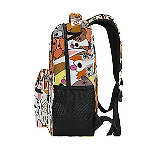 ALAZA Cute Doodle Dog Print Animal Large Backpack for Kids Boys Girl School Personalized Laptop iPad Tablet Travel School Bag with Multiple Pockets