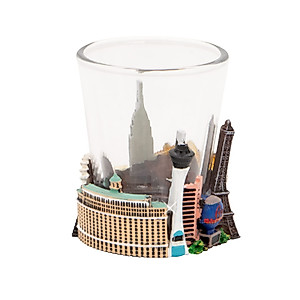 City-Souvenirs Las Vegas Shot Glass with 3D Wrap Landmarks