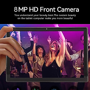 Pssopp WiFi Tablet, Smart Tablet 3200X1440 Resolution 10.1 Inch Dual SIM Dual Standby Front 8MP Rear 13MP 8GB RAM 128GB ROM 5G WiFi 8800mAh for Game for Studying (Orange)