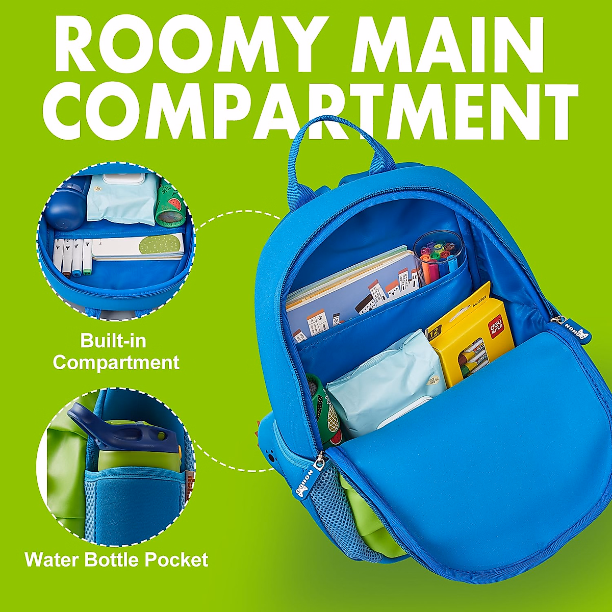 NOHOO Toddler Backpack Kids Backpack Cute Animal Schoolbag Waterproof Ocean Backpack for Baby Boys Girls Age 3 to 6 (Shark)