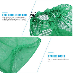 BESPORTBLE 4Pcs Portable Nylon Fishing Net Diving Fish Net Bag Drawstring Fish Catching Net