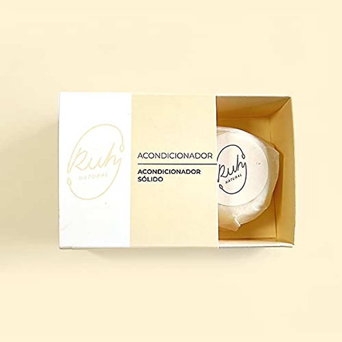 Ruh Natural Conditioner Bar for All Hair Types, Handmade Sulfate Free Conditioner Bars with Cocoa Butter and Jojoba, Vegan and Zero-Waste Eco-Friendly