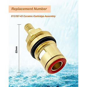 013787-45 Ceramic Cartridge Assembly Fits for T&S Brass Faucets, Pressure 20PSI-125PSI Temperature 40F-140F, Ceramic Cartridge Faucet Filter Replacement - HOT