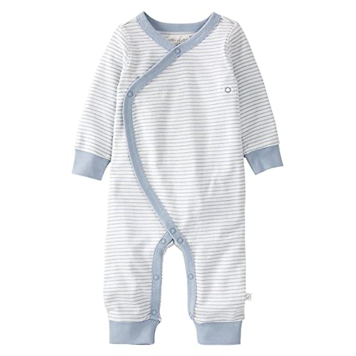 little planet by carter's unisex-baby Organic Cotton Wrap Sleep & Play, Seal Blue Stripes, Preemie