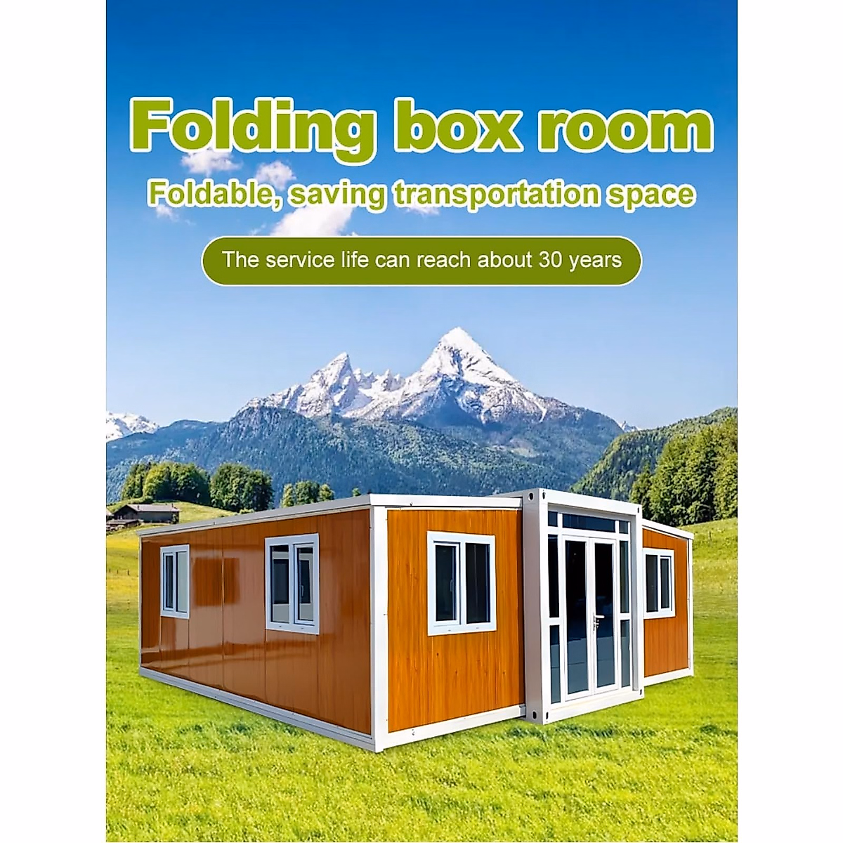 Customizable Foldable Tiny Home - Luxury Prefab Villa, Insulated Modular Shipping Container House, Portable Expandable Design for Easy Installation and High Value