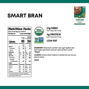 Nature's Path Organic Smart Bran Cereal, 10.6 Ounce (Pack of 6), Non-GMO, 17g Fiber, 4g Protein
