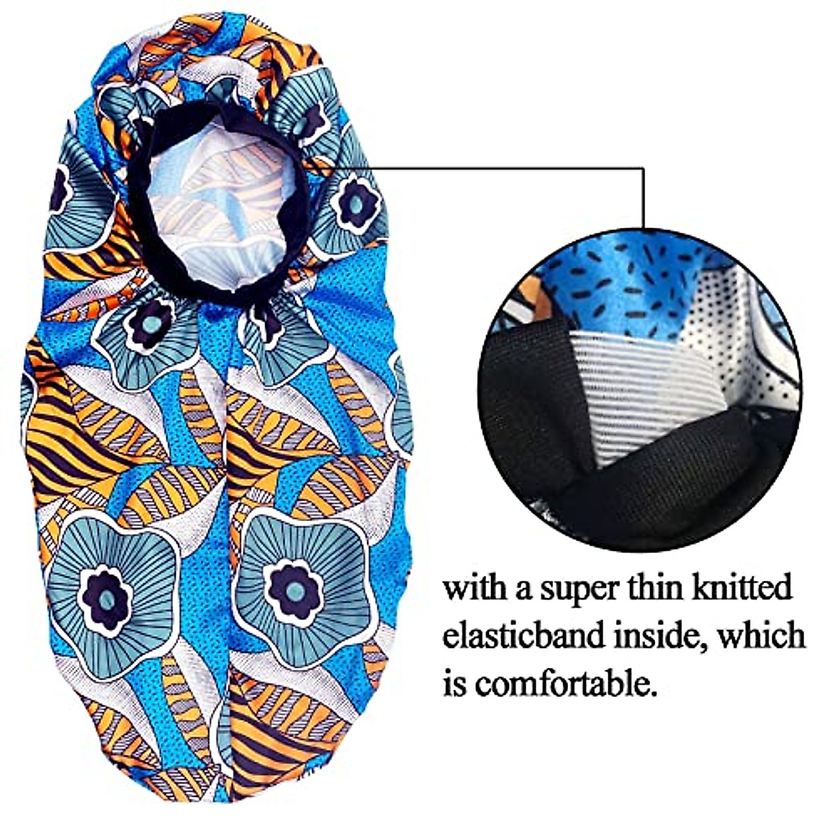 2Pcs Long Braids Satin Bonnet,Soft Comfortable Elastic Band Silky Satin Sleep Cap for Long Hair,Braids,Curly Hair,Night Sleep(Colorful Peacock)