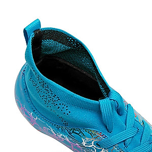 Juzecx Men Cleats Women Football Boots FG/AG Soccer Shoes High-Top Firm Ground Turf Athletic Lightweight Breathable Professional Shoes Blue 11 Women/10 Men