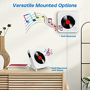 Wall CD Player,Upgraded(KC809),ROADOM CD Players for Home,Bluetooth Speakers & FM Radio with LCD Screen,Wall Mounted CD Player with IR Remote Control, Supports CD/Bluetooth/FM Radio/U Disk/SD Card/AUX