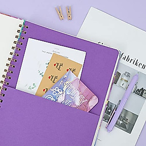 EOOUT Spiral Notebook Journal For Women 10.5" x 8.5" Marble College Ruled Notebook With Large Pockets and Lined Pages, Hardcover Spiral Journal for School Office Home Gifts