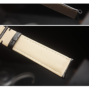 Replacement leather watch strap for IWC Portuguese curved men's watch belt Portuguese meter 7 pilot leather bracelet 22mm (22mm,Blue)