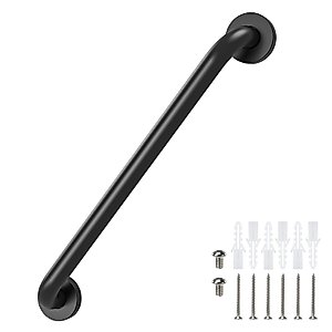 16 Inch Grab Bars for Bathtubs and Showers Black, Safety Shower Grab Bars for Seniors Elderly Handicapped, Handicap Grab Bars for Shower with Concealed Screws, Tesuchan