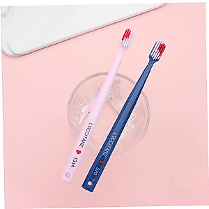 Ruluti 2pcs Adult Toothbrush Couple Toothbrush Soft Oral Cleaning Toothbrushes Gift for Families Lover One Size
