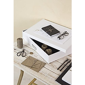 Bigso Box of Sweden 934145541 A3 Storage Box, Fibreboard, White, 31 x 43.5 x 8.5 cm