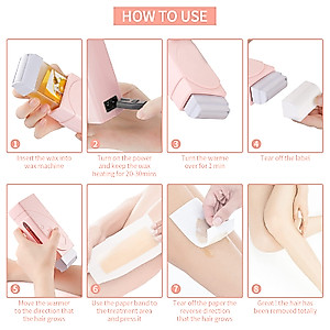 Portable Wax Warmer for Hair Removal, Electric Roll On Wax Heater for Depilatory Wax Melts, Wax Warmer Kit Home Waxing Machine for Women and Men