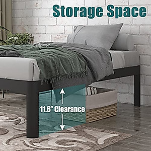 Yitong Angel Twin XL Bed Frame with Round Corner Edge Legs, 14 Inch Tall 3500 lbs Heavy Duty Metal Platform Bed Frame Twin Size, No Box Spring Needed/Noise Free/Non-Slip/Steel Slat Support