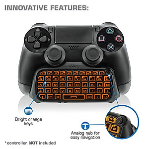 Nyko Type Pad - PlayStation 4 with Built-in Rechargeable Battery, Built-in Speaker without the need for a Headset, com Shortcut and Full QWERTY Style Keyboard