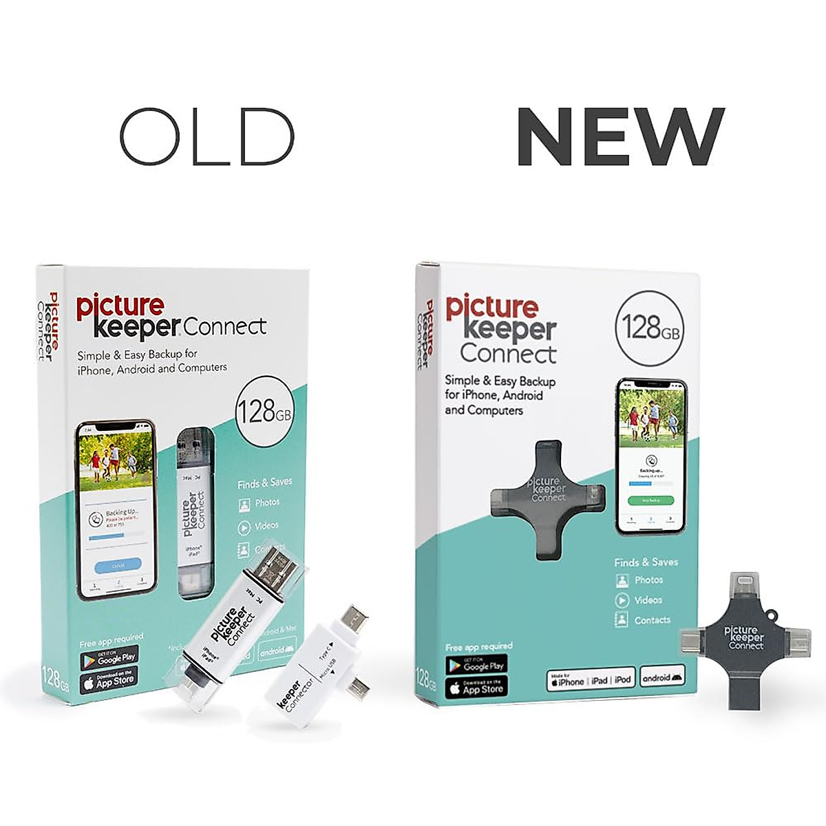 Picture Keeper Connect Photo & Video USB Flash Drive for Apple, Android, & PC Devices, 16GB Thumb Drive, 2 Pack