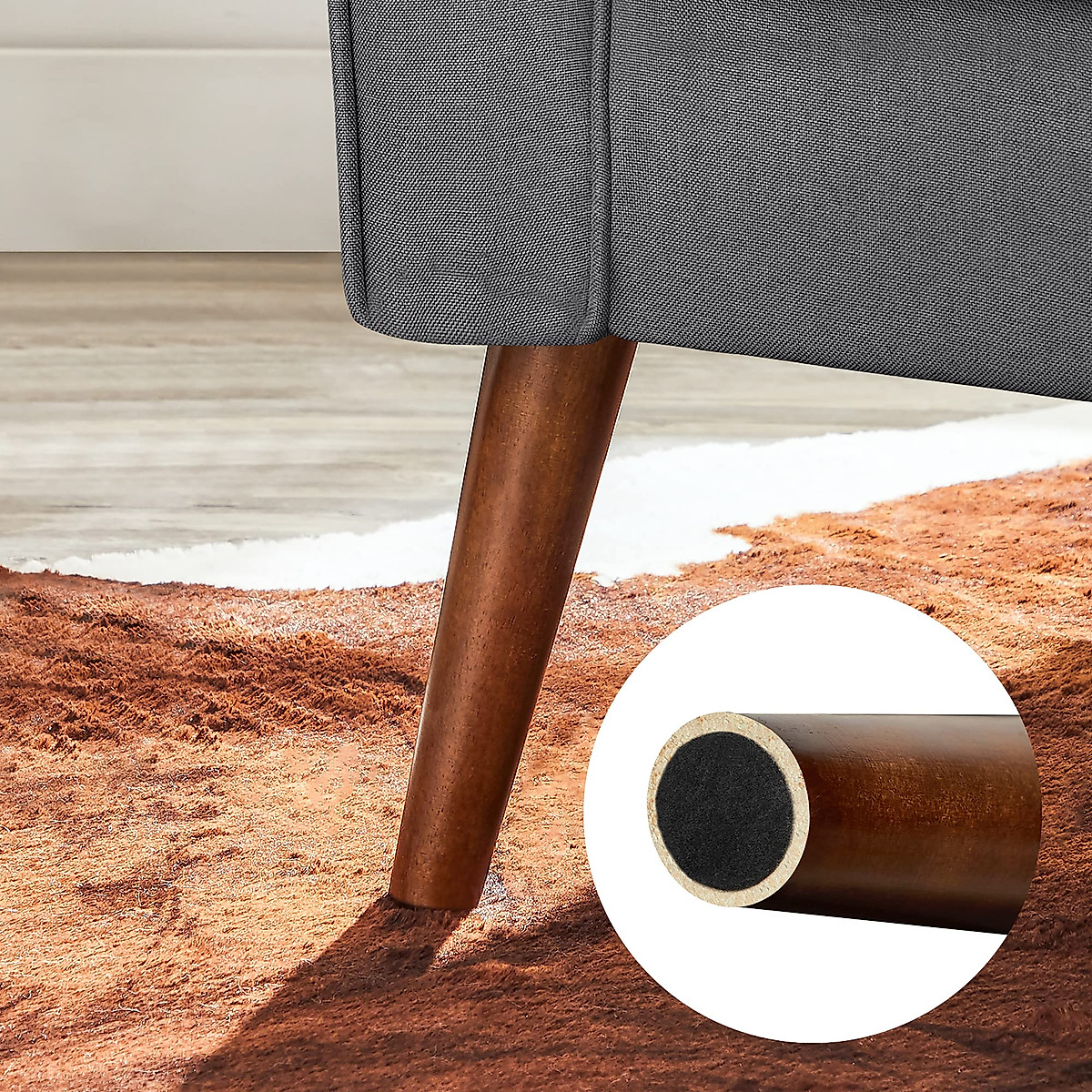 VASAGLE Accent Chair with Upholstered Cushion, Solid Wood Legs, for Living, Dining Room, Office, 31.5 x 31.5 x 30.7 Inches, Gray