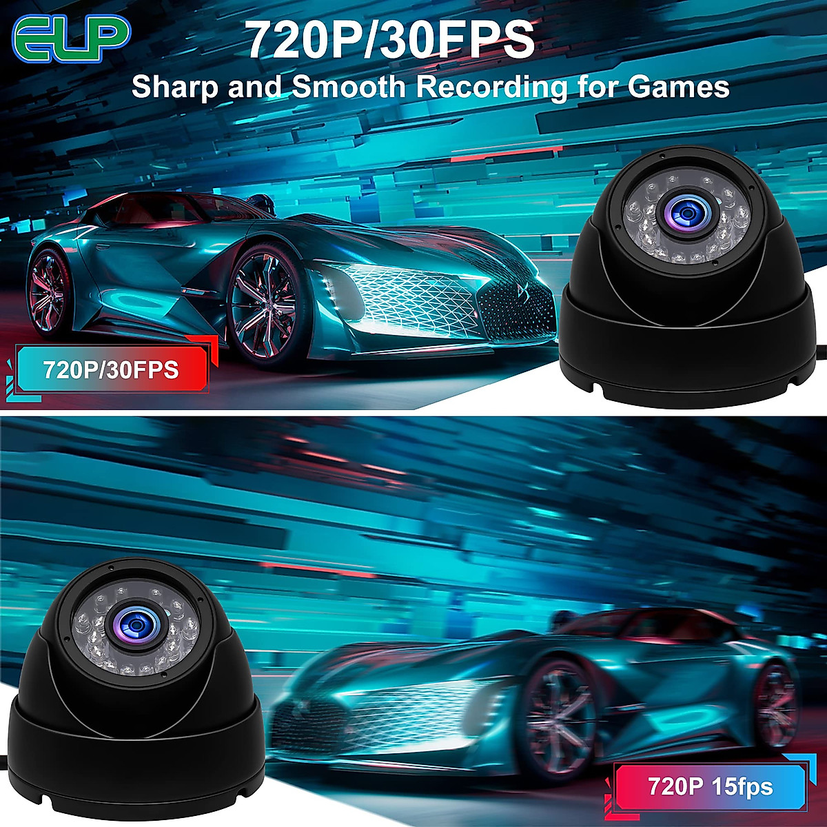 IEights Webcamera_USB USB Infrared Camera Day Night Vision PC Camera CCTV Dome IR Webcam for Computer Indoor Outdoor Waterproof USB Security Camera High Speed Lightburn Camera for Laser Engraver