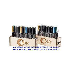 TOGUSH Wood Artist Supply Paint Rack Stand Pigment Ink Bottle with Large Volumetric Bottle and Mark Pen Storage Rack