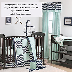 Mint Green Arrow Print 100% Cotton Changing Pad Cover by The Peanut Shell