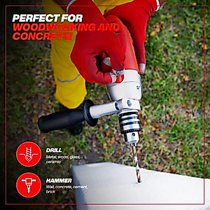 PROMAKER 7.5AMP Hammer Drill, 1/2-inch Corded Hammer Drill with accessories, Variable speed 0-3000 RPM, option to choose Impact and Hammer Drill. PRO-TP850KIT.