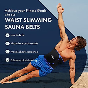 Waist Trimmer Ab Trainer, Weight Loss Sweat Wrap Sauna Belt for Women and Men. Waist Slimming, Stomach and Belly Fat Burner Black
