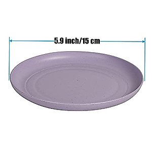 WANBY Lightweight Wheat Straw Plates Unbreakable Dinner Dishes Plates Set Non-Toxin Dishwasher & Microwave Safe BPA Free and Healthy (Small 6 Pack 5.9')