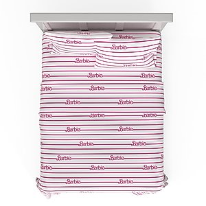 Franco Collectibles Barbie Logos Bedding Super Soft Cozy Microfiber 4 Piece Queen Sheet Set, (Officially Licensed Product)