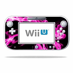 MightySkins Skin Compatible with Nintendo Wii U Gamepad Controller wrap Sticker Skins Pink Flames