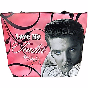 Elvis Presley Love Me Tender Tote - Water Repellent Exterior + Zippering Top