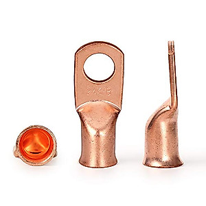 Heavy Duty Copper Wire Lugs Battery Cable Ends Eyelets Ring Terminal Connectors 2x3/8 12Pcs