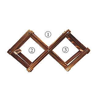 MUGLIO Foldable Wooden Wine Bottle Holder Free Standing Natural Wine Shelves for Pantry 2 Slots for 3 Bottles Wine Rack